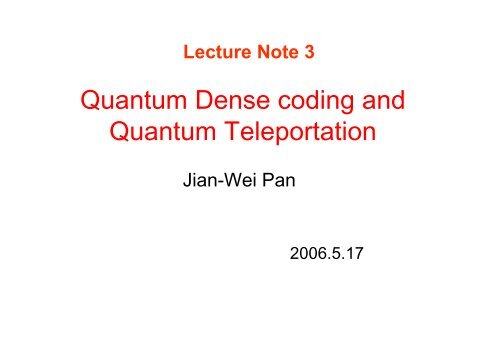 Quantum Dense coding and Quantum Teleportation