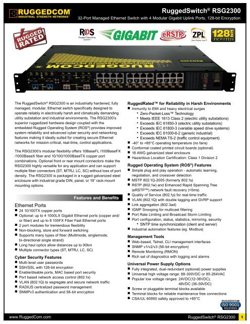RSG2300 Datasheet - RuggedCom