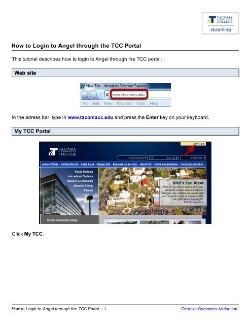 How to Login to Angel through the TCC Portal