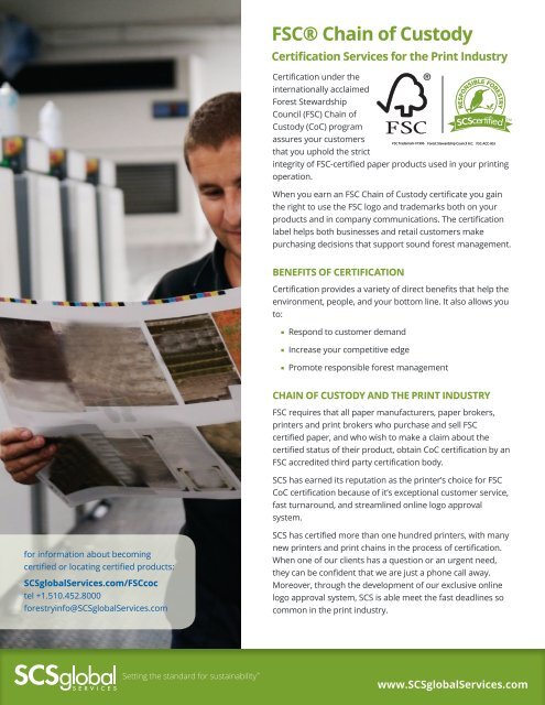 FSC® Chain of Custody - SCS Global Services