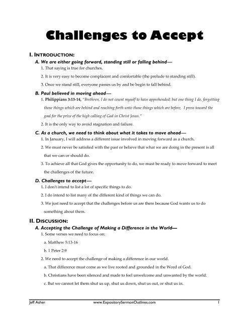 Examples Of A Preaching Outline Sermon Outline Template: Planning A