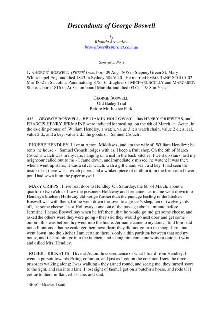 Descendants of George Boswell - Gundaroo.info