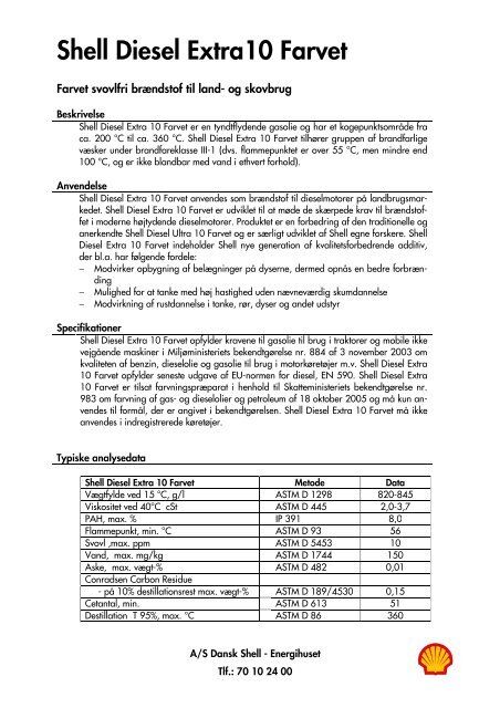 Shell Diesel Extra Farvet - dlg