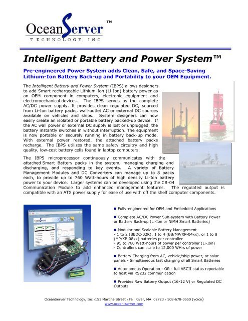 Intelligent Battery and Power Systemâ ¢ - OCEAN SERVER