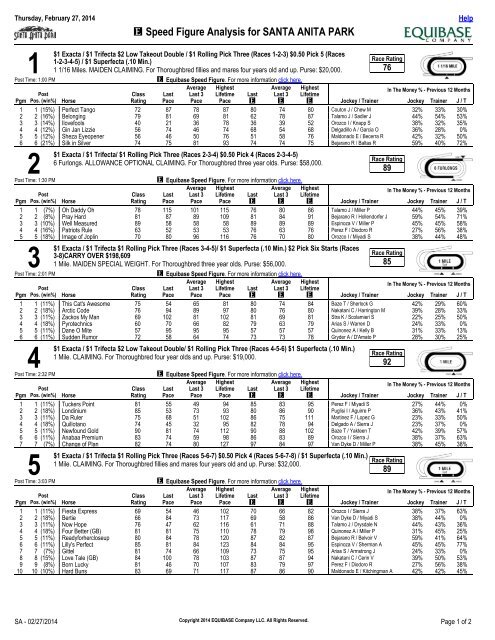 sample - Equibase