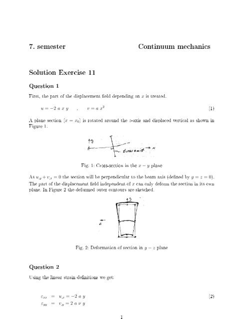 7. semester Continuum mechanics Solution Exercise 11