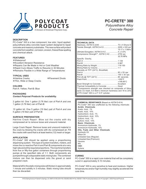 PC-Crete 300 - Polycoat Products