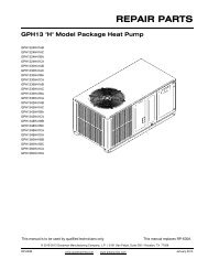 Repair Parts Manual - Goodman