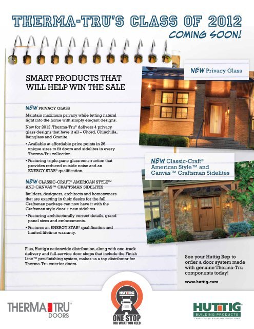 Therma-Tru's Class of 2012 - Huttig Building Products