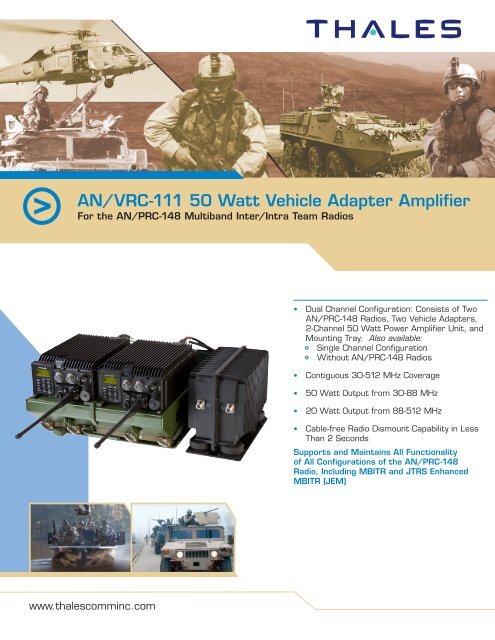 AN/VRC-111 50 Watt Vehicle Adapter Amplifier - Thales ...