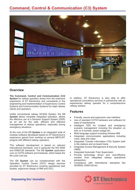 Command, Control & Communication (C3) System - ST Electronics
