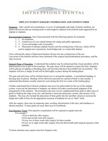 consent form for implant surgery and anesthesia - Delhi Dentist