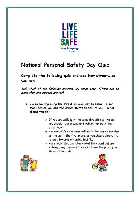 Primary School Quiz - Suzy Lamplugh Trust