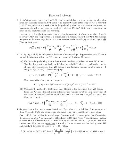 Practice Problem Solutions