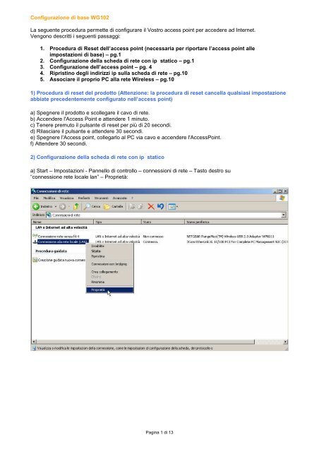 Configurazione di base WG102 - Netgear