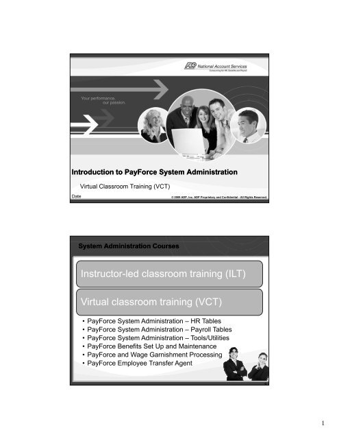 Instructor-led classroom training (ILT) Virtual classroom ... - ADP