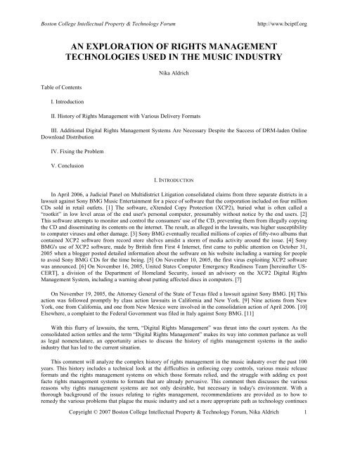 an exploration of rights management technologies used in