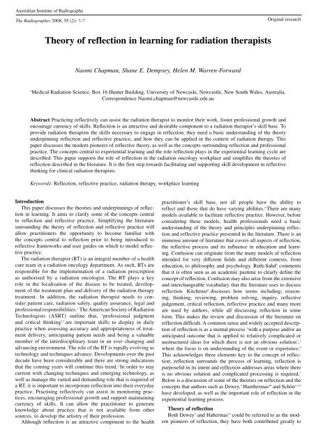 Theory of reflection in learning for radiation ... - Minnis Journals