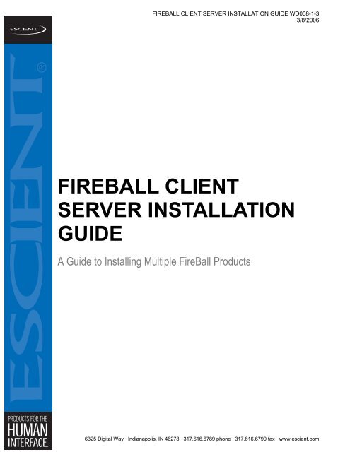 FIREBALL CLIENT SERVER INSTALLATION GUIDE - Escient