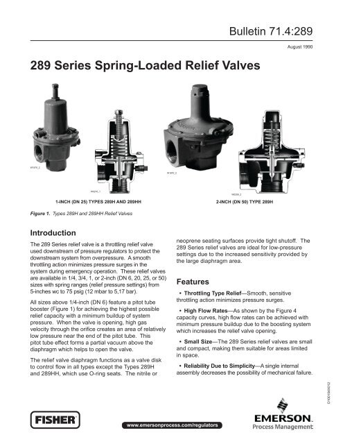 289 Series Spring-Loaded Relief Valves - Control Southern Inc.