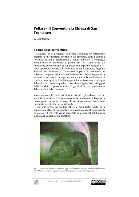 Pellare - Il Convento e la Chiesa di San Francesco - Parco della ...