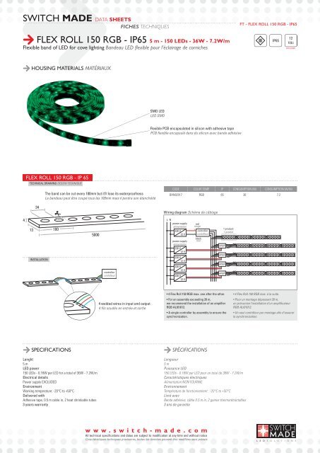 SWITCH MADE DATA SHEETS