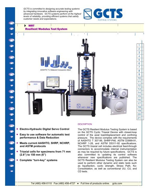 Mrt Resilient Modulus Test System Gcts Testing Systems