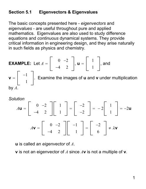 eigenvectors and eigenvalues