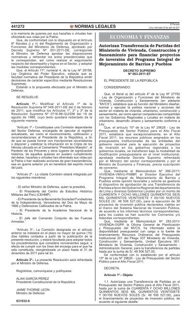 Cuadernillo de Normas Legales - Ministerio de Vivienda ...