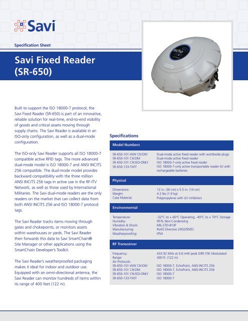 Savi Fixed Reader (SR-650)