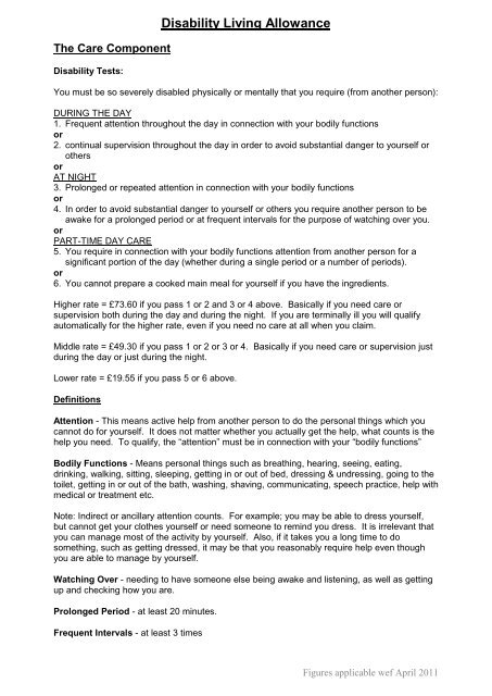 Disability Living Allowance