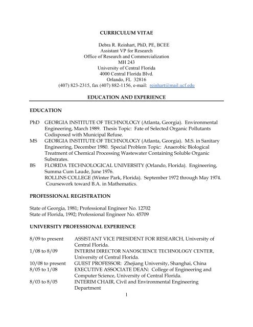 Resume - Department of Civil, Environmental & Construction ...