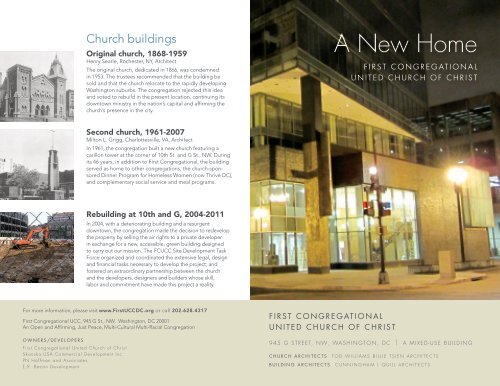 A New Home - First Congregational UCC Washington DC