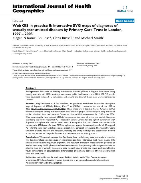 International Journal of Health Geographics - BioMed Central