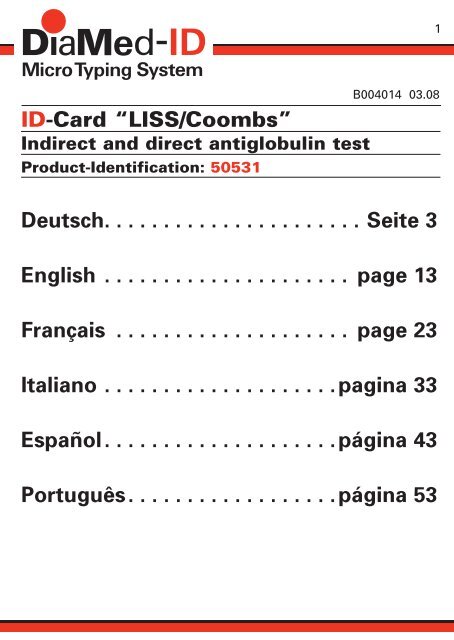 ID-Card “LISS/Coombs” Deutsch ...