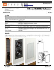 S2S Quick Specs - JBL Synthesis