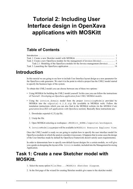 Tutorial 2: Including User Interface design in OpenXava ... - MOSKitt