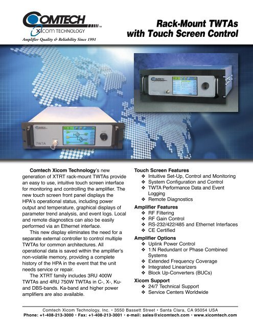 Xicom Touch Screen Rack Mount TWTA Product Quick Overview