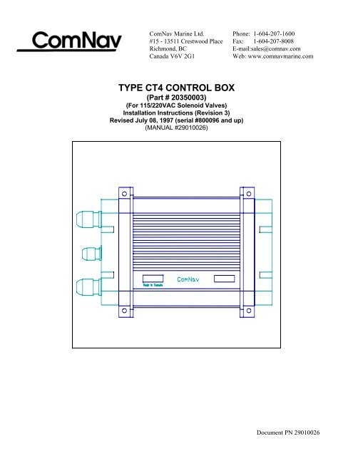 CT4 Control Box Installation - ComNav