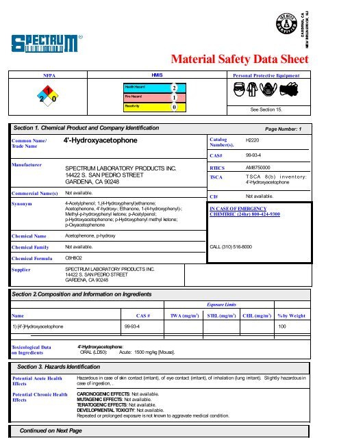 Msds Ppe Content And Format Elements Of A Safety Data Sheet 2020/878