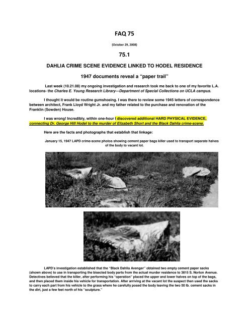 Elizabeth Short Crime Scene Photos