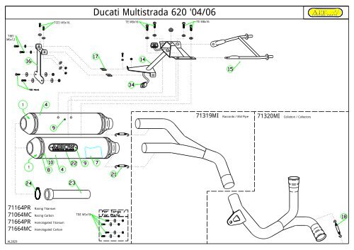 Ducati Multistrada 620 '04/06 - Arrow Special Parts