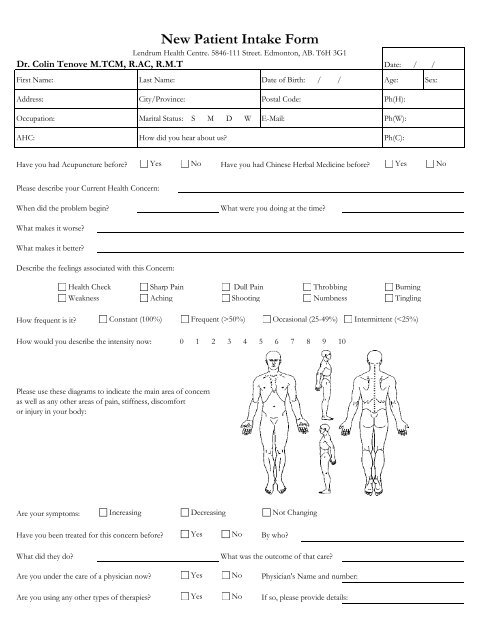 Trauma Intake Form