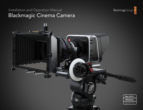 Black Magic Cinema Camera Manual