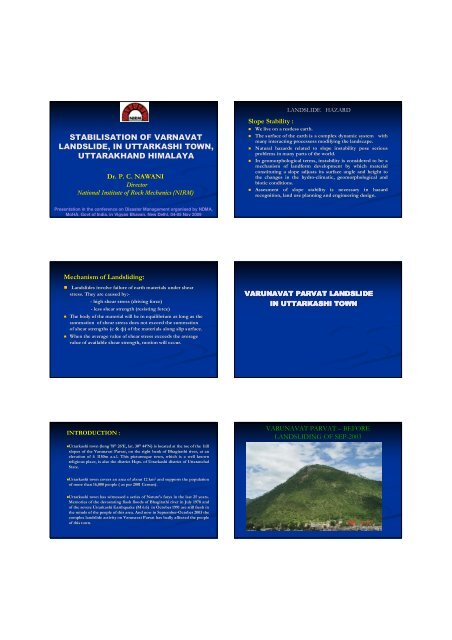 STABILISATION OF VARNAVAT LANDSLIDE, IN ... - NIDM