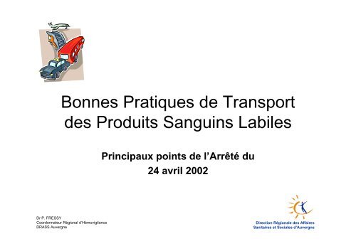Bonnes Pratiques de Transport des Produits Sanguins Labiles