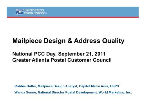 Mailpiece Design & Address Quality - the Greater Atlanta Postal ...