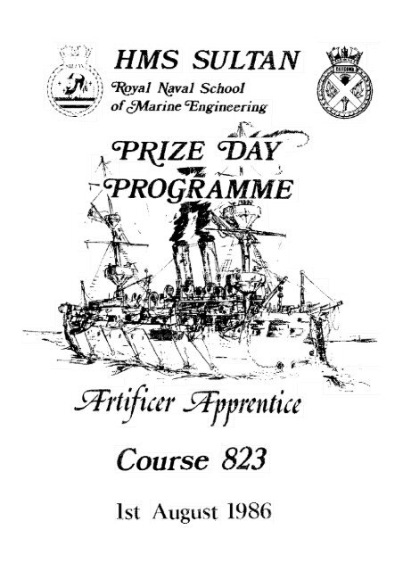 HMS Sultan Prize Day Programme Artificer Apprentice ... - 823 Entry
