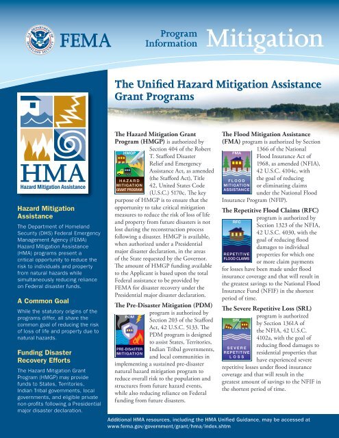 The Unified Hazard Mitigation Assistance Grant ... - FloodSmart.gov