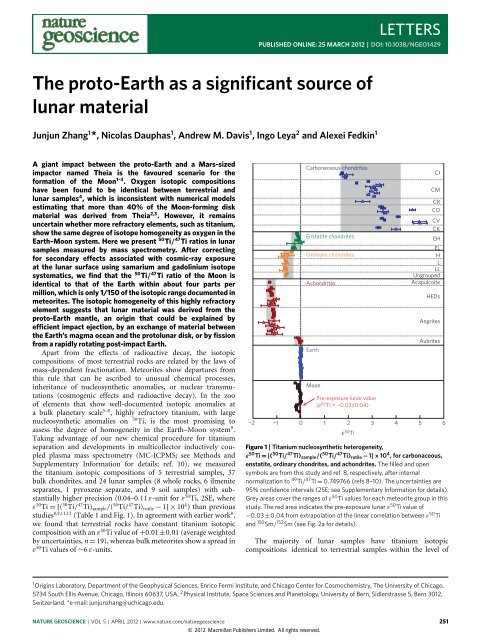 54. The proto-Earth as a significant source of lunar material.